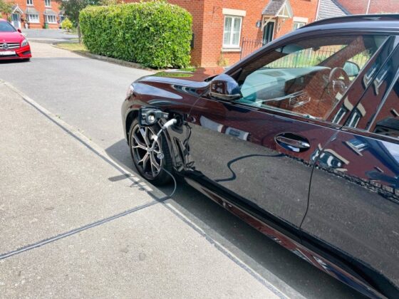 Using a cable gully to charge your electric car at home